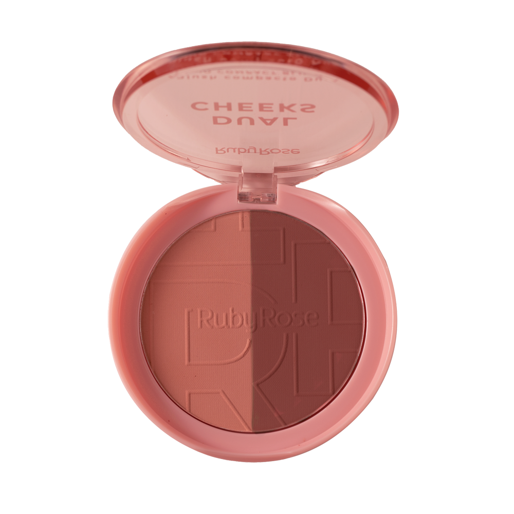 Dual Cheeks Blush Compacto Ivory/bronze Hbm03-4 Ruby Rose