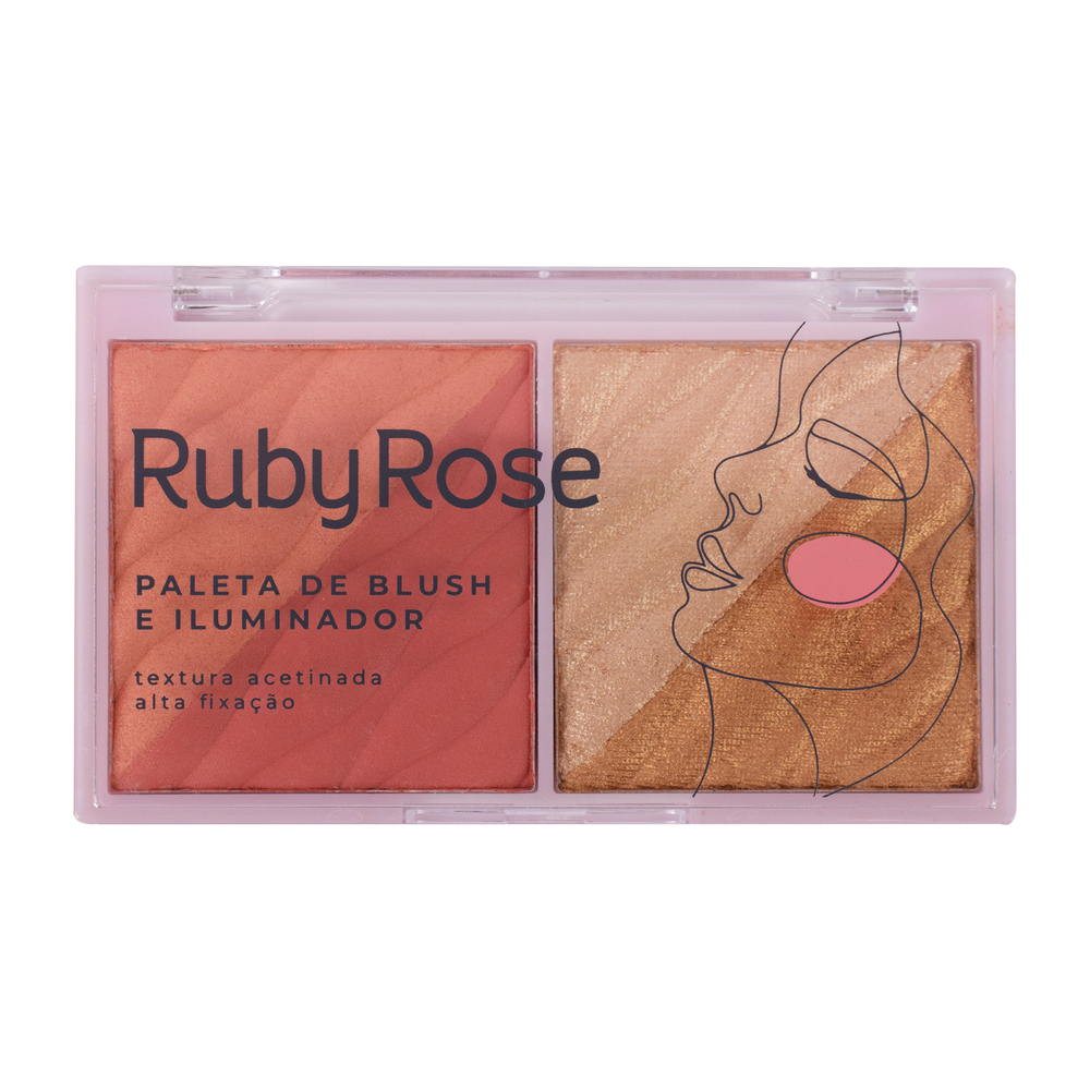 Paleta De Blush E Iluminador Hb75331 Rubyrose