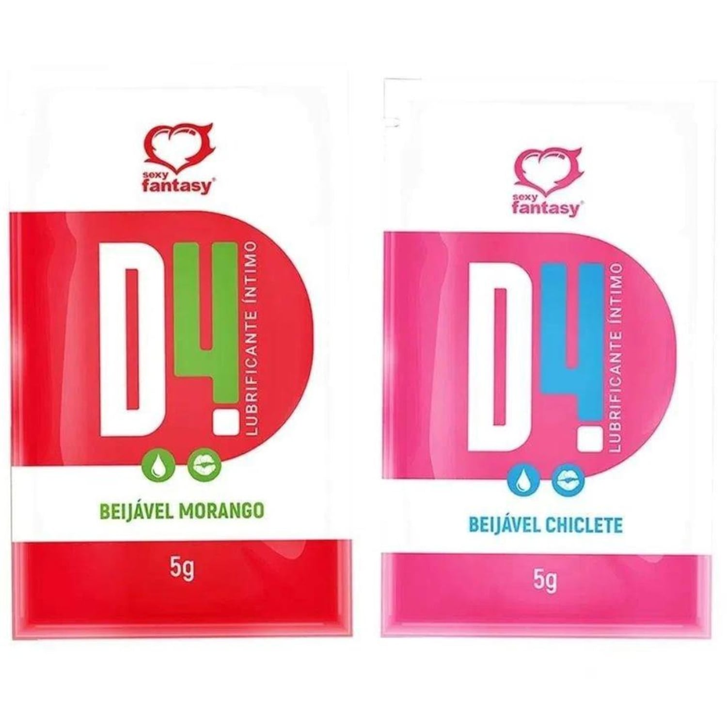 D4 Gel Lubrificante íntimo Beijável Sachê 5g Sexy Fantasy - Litoral Sex Shop