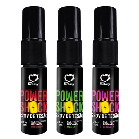 Spray Eletrizante Power Shock 220v De Tesão 15ml Sexy Fantasy