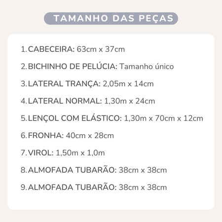 Kit De Berço Papi Friends Tamanho Americano Contem 9 Peças